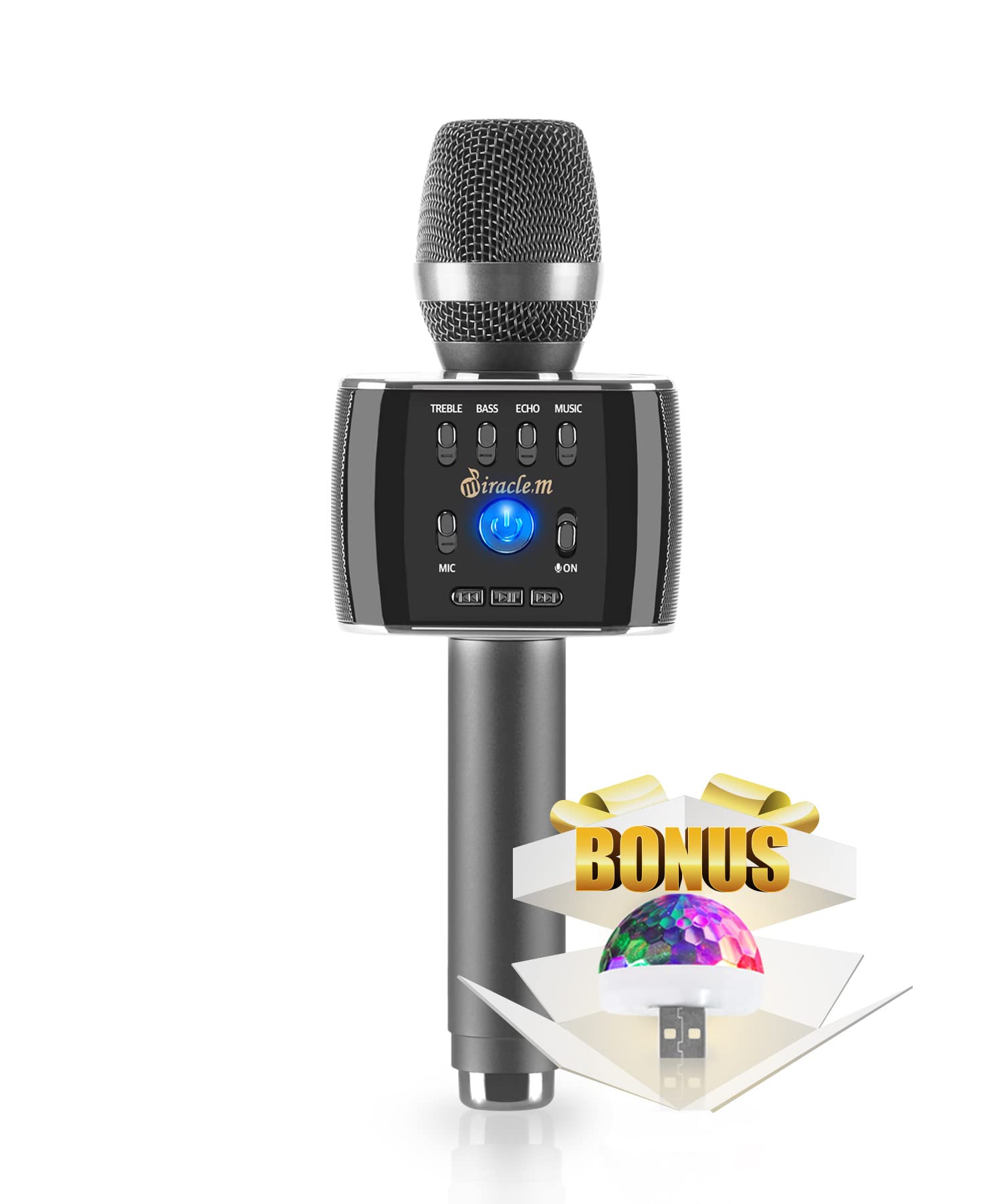 M75 - Wireless Bluetooth Karaoke Microphone - Bluetooth Microphone Wireless - Wireless Microphone Karaoke - Microphone for Kids and Adults - Carpool car Karaoke Microphone