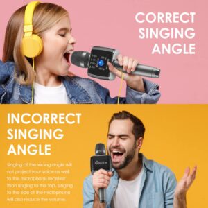 M75 - Wireless Bluetooth Karaoke Microphone - Bluetooth Microphone Wireless - Wireless Microphone Karaoke - Microphone for Kids and Adults - Carpool car Karaoke Microphone