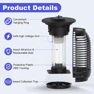 Bug Zapper Electric Mosquito Zapper Mosquito Killer Outdoor and Indoor Insect Fly Traps UV Insect Catcher Insect Killer Gnats Pest Attractant Trap for Home Patio Backyard Round