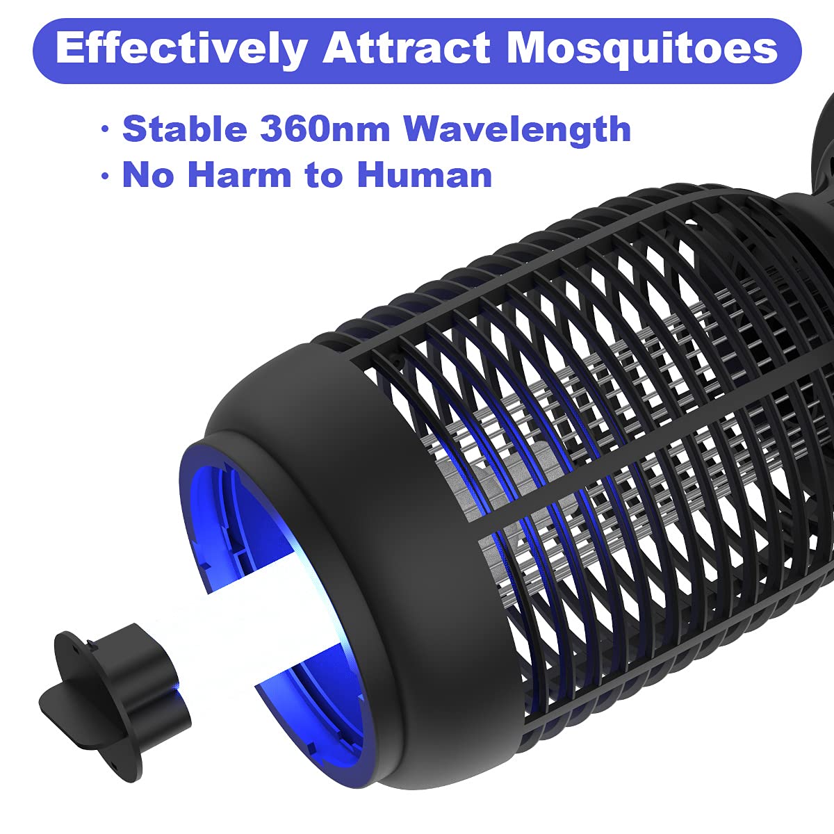 Bug Zapper Electric Mosquito Zapper Mosquito Killer Outdoor and Indoor Insect Fly Traps UV Insect Catcher Insect Killer Gnats Pest Attractant Trap for Home Patio Backyard Round