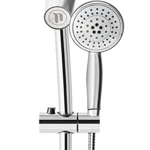 Niagara Conservation N99SR17CH ShowerRail 5-Spray with 1.75 GPM 8.8-in. Wall Mount Combination Fixed and Handheld Shower Heads in Chrome, 1-Pack | Bathroom Shower Head with Pressure Compensation