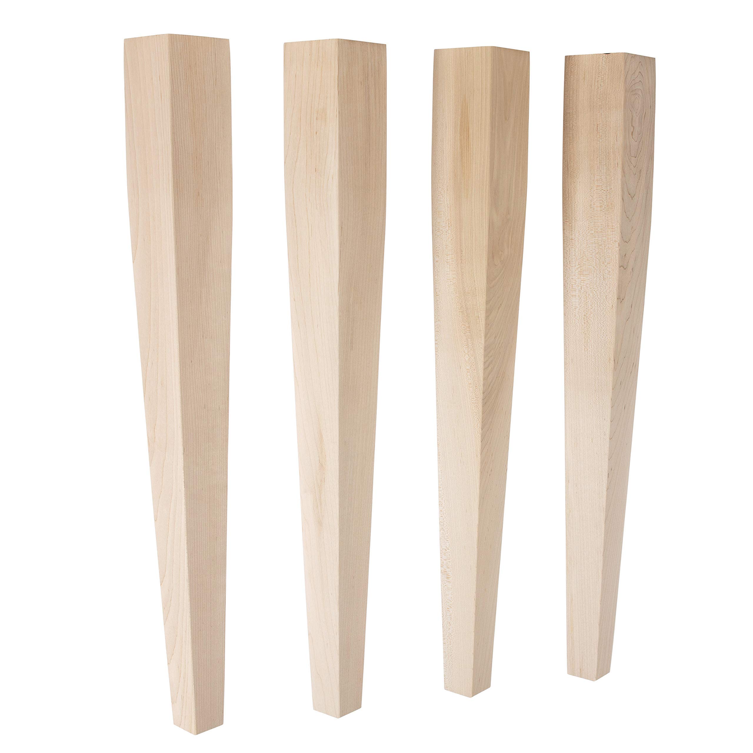 CAROLINA LEG CO. Maple Tapered Dining Legs - 3 x 3 x 29 - Set of 4 - Made in NC