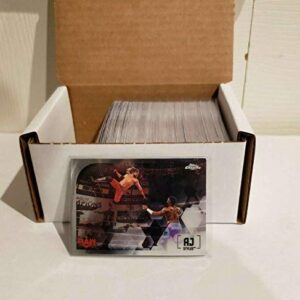 2020 Topps Chrome WWE Wrestling Complete Hand Collated (NM or Better) Set of 100 Cards-Includes the following wrestlers AJ Styles Aleister Black Alexa Bliss Asuka Bayley Becky Lynch Big Show Billie Kay Braun Strowman The Fiend Bray Wyatt Brock Lesnar Carm