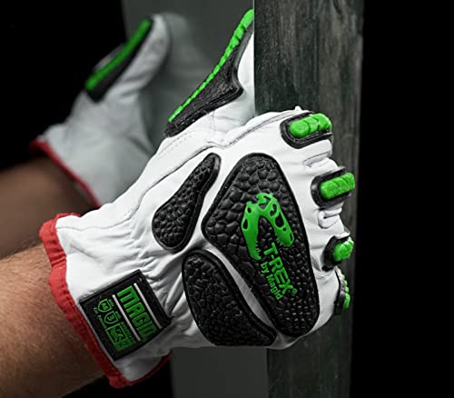 MAGID T-REX Rebel Series TRX814 Goatskin para-Aramid Lined Driver Impact Glove – Cut Level A6-9/L (1 PR), White