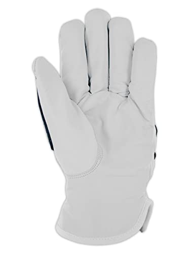 MAGID T-REX Rebel Series TRX814 Goatskin para-Aramid Lined Driver Impact Glove – Cut Level A6-9/L (1 PR), White