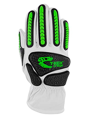 MAGID T-REX Rebel Series TRX814 Goatskin para-Aramid Lined Driver Impact Glove – Cut Level A6-9/L (1 PR), White