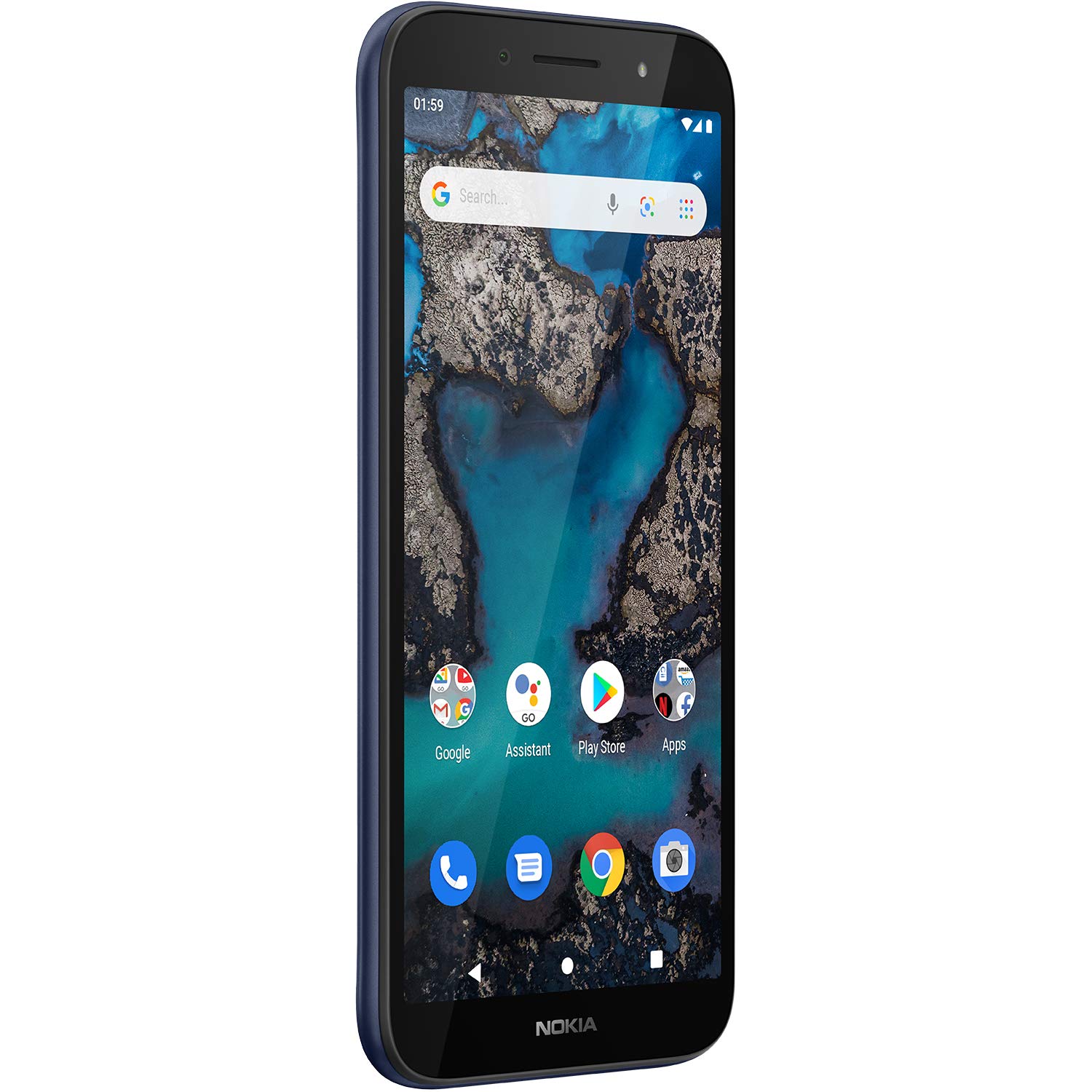 Nokia C1 Plus | Android 10 (Go Edition) | Unlocked Smartphone | 5.45" HD Screen | Face Unlock | LTE | 1/32GB | International Version | Blue