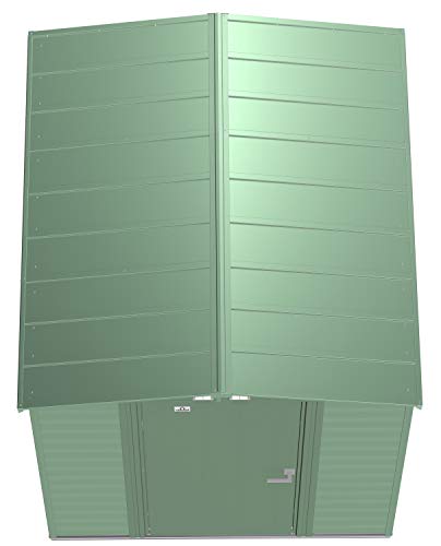 Arrow Select 6' x 7' Outdoor Lockable Steel Storage Shed Building, Sage Green