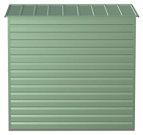 Arrow Select 6' x 7' Outdoor Lockable Steel Storage Shed Building, Sage Green