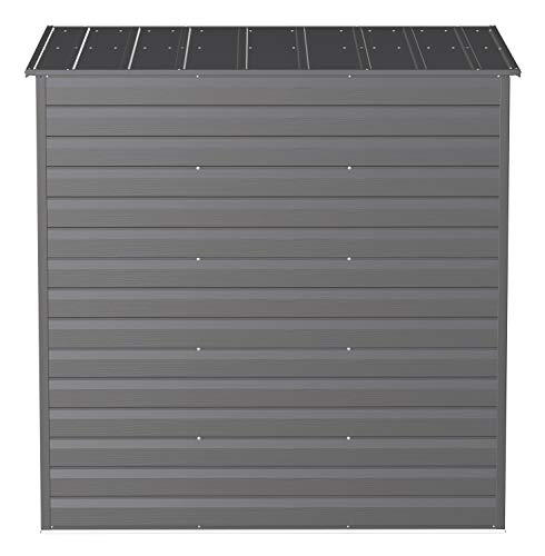 Arrow Select 6' x 4' Outdoor Lockable Steel Storage Shed Building, Charcoal