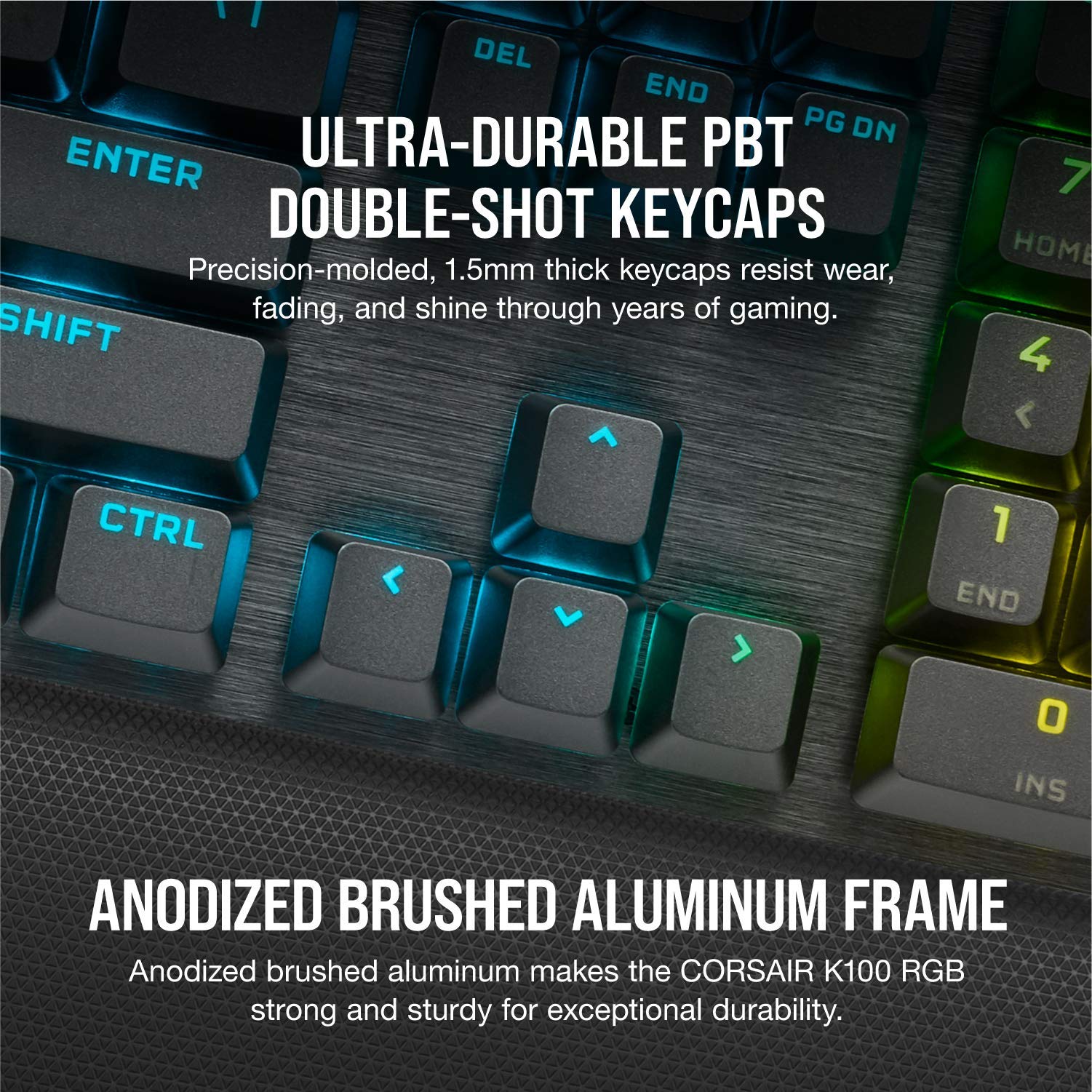 Corsair K100 RGB Optical-Mechanical Gaming Keyboard - Corsair OPX RGB Keyswitches - AXON Hyper-Processing Technology for 4X Faster Throughput - 44-Zone RGB LightEdge (Renewed)