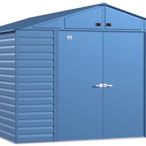 Arrow Shed Select 10' x 14' Outdoor Lockable Steel Storage Shed Building, Blue Grey