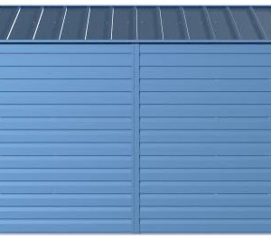 Arrow Shed Select 10' x 14' Outdoor Lockable Steel Storage Shed Building, Blue Grey