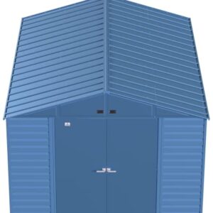 Arrow Shed Select 10' x 14' Outdoor Lockable Steel Storage Shed Building, Blue Grey