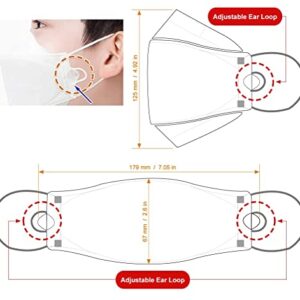 [20 Pack] :: Authentic :: BLUNA [KIDs/SMALL] KF94 Facefit Ergonomic 3D Adjustable Strap Korean Face Mask, White [Made in Korea][Individual Package] for Small Kids Children