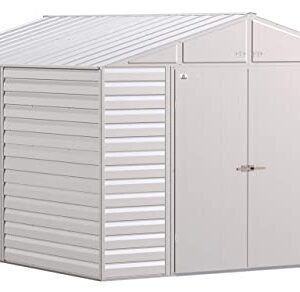 Arrow Select 10' x 12' Outdoor Lockable Steel Storage Shed Building, Flute Grey