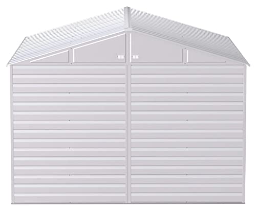 Arrow Select 10' x 12' Outdoor Lockable Steel Storage Shed Building, Flute Grey