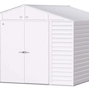 Arrow Select 10' x 12' Outdoor Lockable Steel Storage Shed Building, Flute Grey