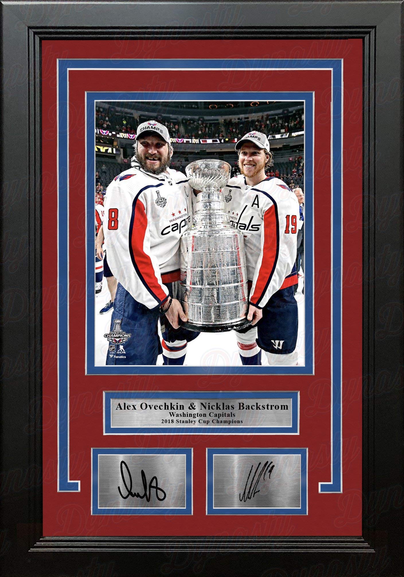 Alex Ovechkin & Nicklas Backstrom Washington Capitals 2018 Stanley Cup 8" x 10" Framed Hockey Photo with Engraved Autographs