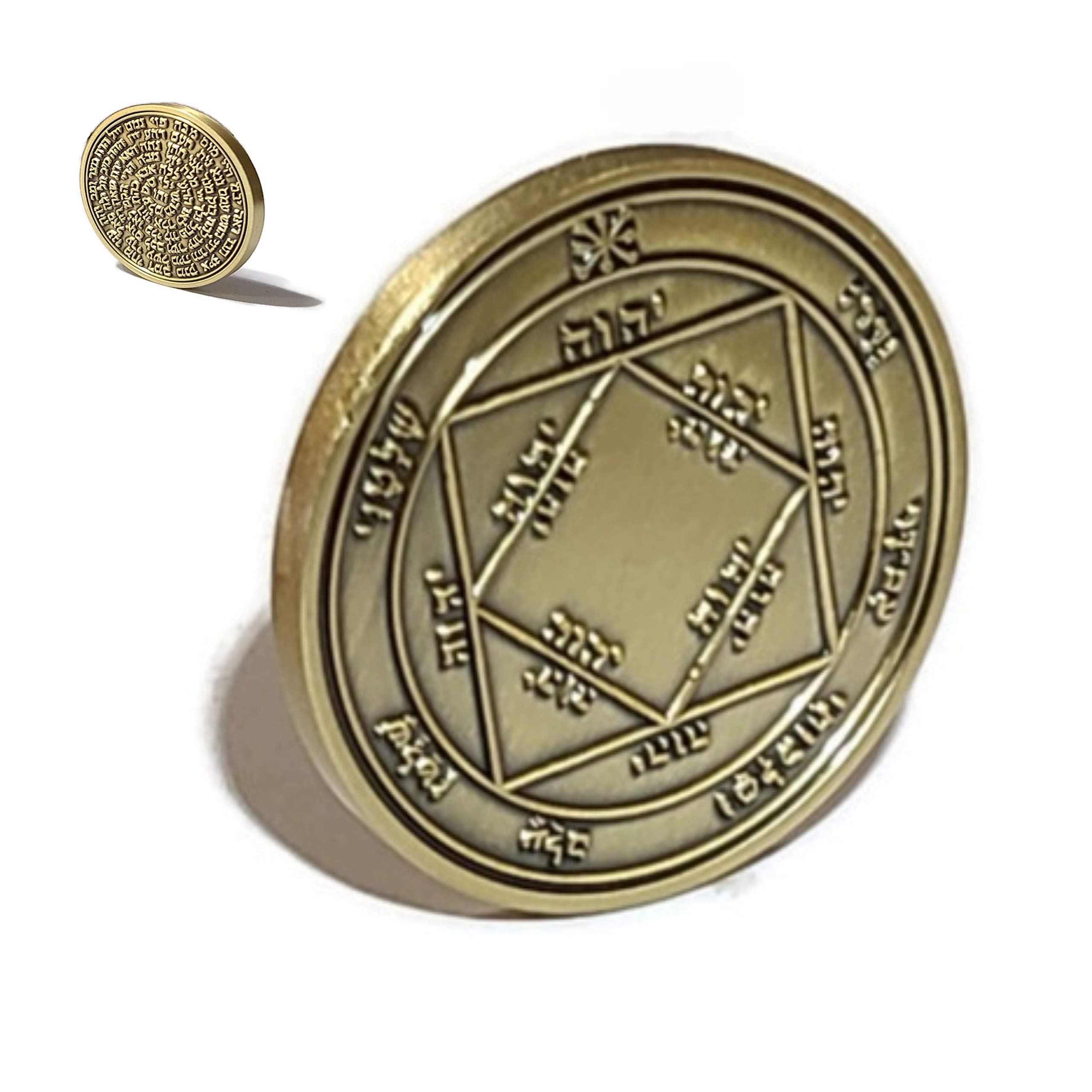 King Solomon Seal Coin Talisman Kabbalah 72 Names of God Third Pentacle of The Sun