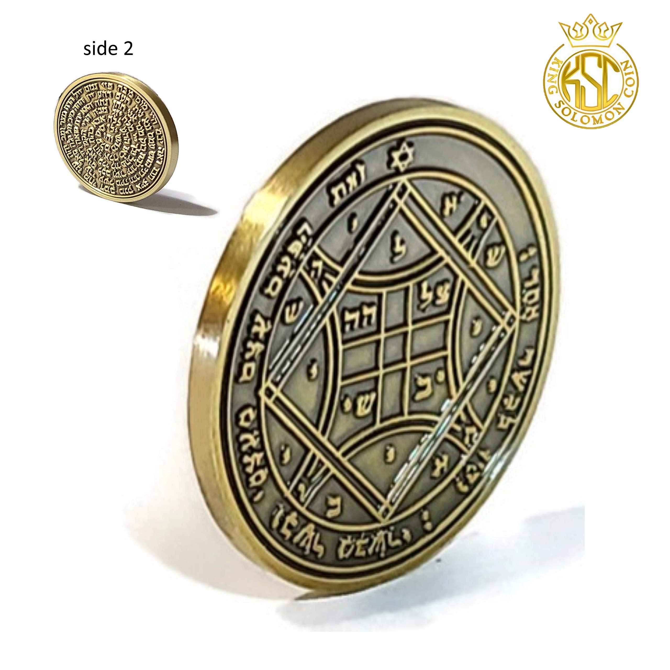 King Solomon Seal Coin Talisman Kabbalah 72 Names of God Fourth Pentacle of Venus