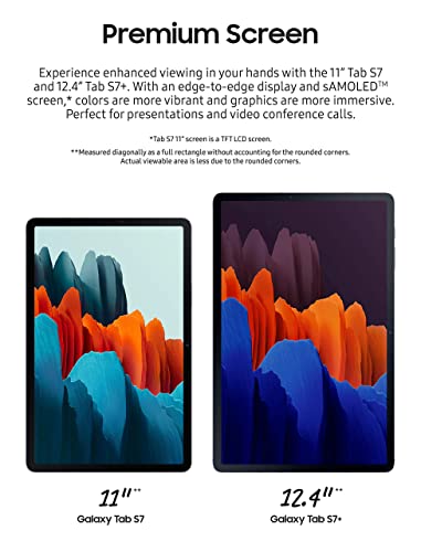 Samsung Galaxy Tab S7 (5G Tablet) LTE/WiFi (T-Mobile), Mystic Black - 128 GB (2020 Model - US Version & Warranty) - SM-T878UZKATMB (Renewed)