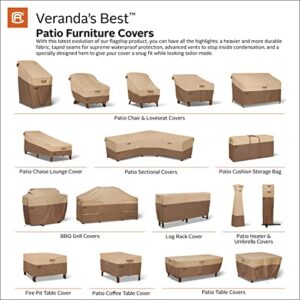 Classic Accessories Veranda's Best Waterproof Square Fire Pit Table Cover, 42 x 42 x 22 Inch, Outdoor Table Cover, Earth