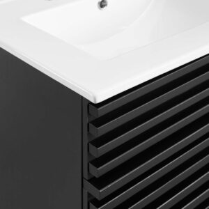 Modway Render Vanity with Sink-Floor, 24 Inch, Black White