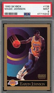 magic johnson 1990 skybox basketball card #138 graded psa 9 mint