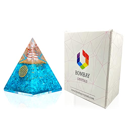 Orgone Pyramid of Success, Aquamarine Orgonite Pyramid is Healing Crystals for Positive Energy, Confidence & Security and Orgonite Pyramid help in Healing Meditation