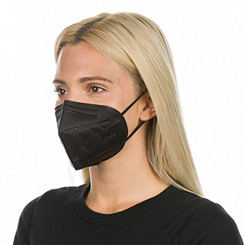 SYNGLO KN95 Face Masks 50 Pack, Individually Wrapped 5 Layer Mask For Adults, Filter Efficiency≥95% (Black20)