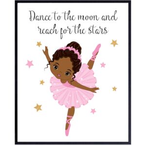 Black Wall Art for African American Girl Black Girl Gifts African American Girl Gifts - African American Wall Art - Afro Wall Art - Ballerina Wall Decor - African American Little Girls Room Decor 8x10