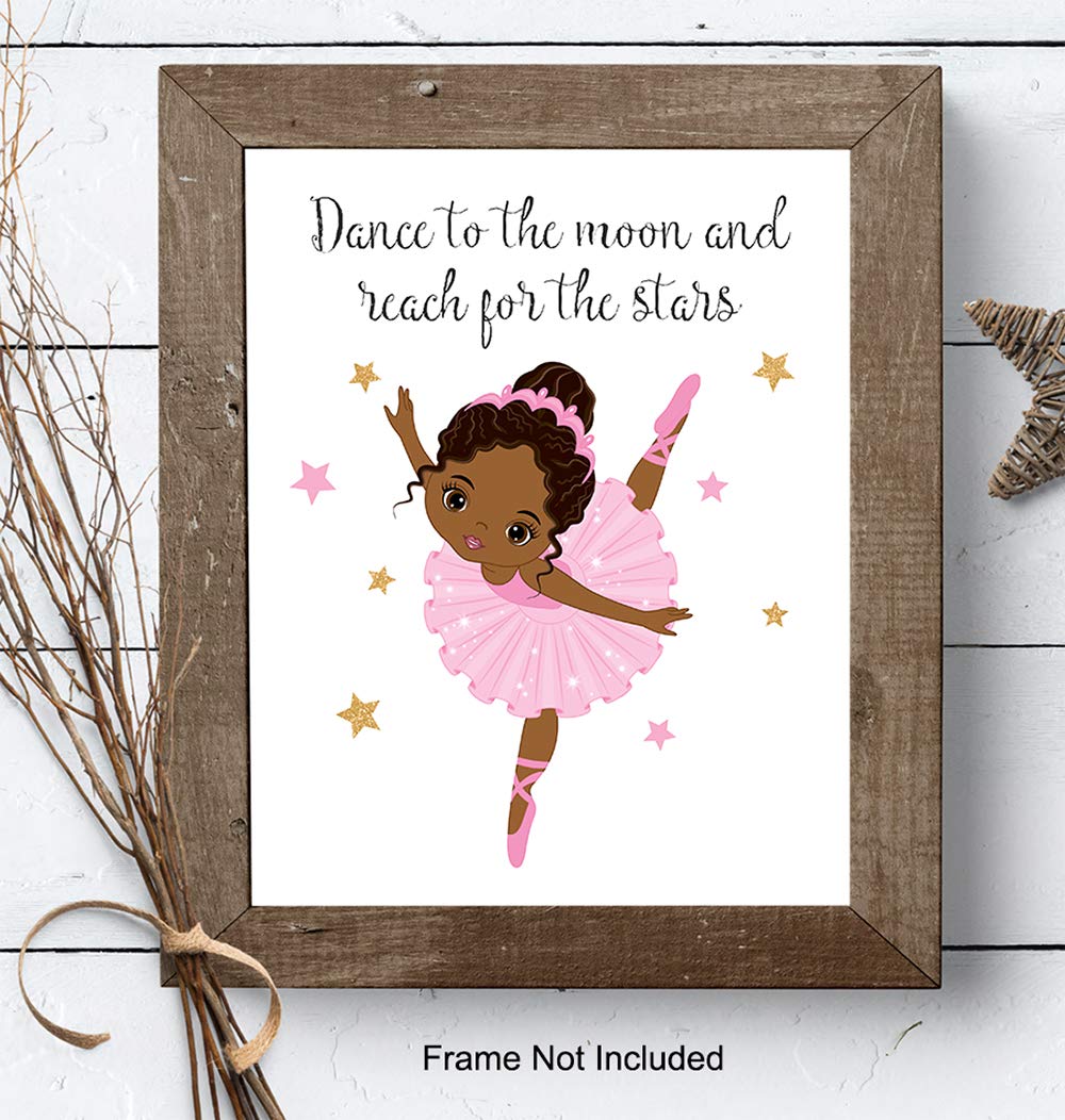 Black Wall Art for African American Girl Black Girl Gifts African American Girl Gifts - African American Wall Art - Afro Wall Art - Ballerina Wall Decor - African American Little Girls Room Decor 8x10