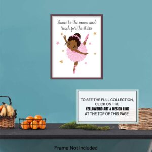 Black Wall Art for African American Girl Black Girl Gifts African American Girl Gifts - African American Wall Art - Afro Wall Art - Ballerina Wall Decor - African American Little Girls Room Decor 8x10