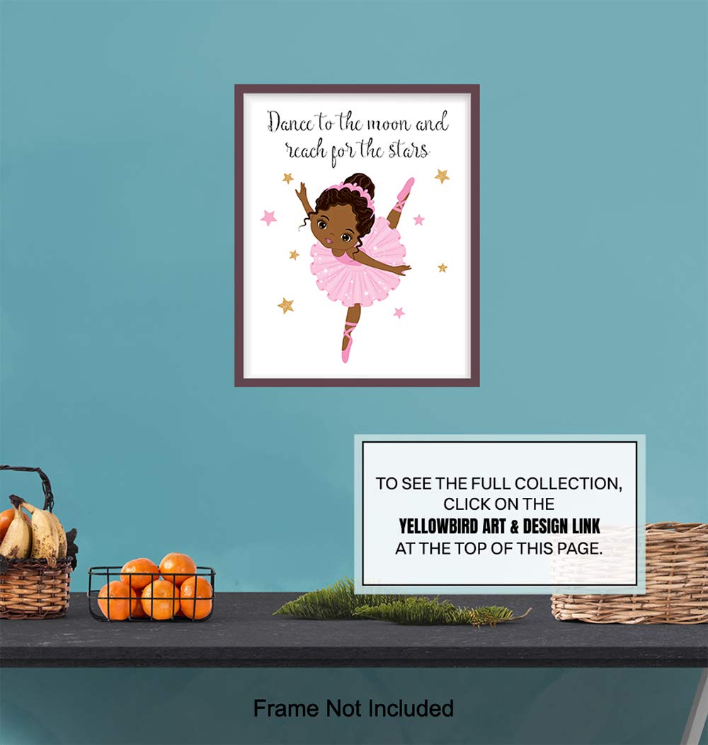 Black Wall Art for African American Girl Black Girl Gifts African American Girl Gifts - African American Wall Art - Afro Wall Art - Ballerina Wall Decor - African American Little Girls Room Decor 8x10