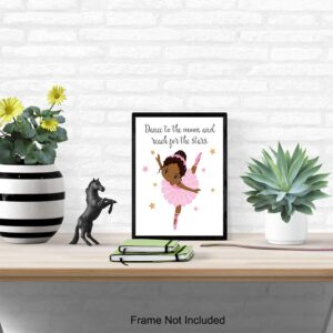 Black Wall Art for African American Girl Black Girl Gifts African American Girl Gifts - African American Wall Art - Afro Wall Art - Ballerina Wall Decor - African American Little Girls Room Decor 8x10