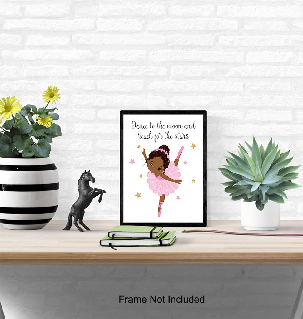 Black Wall Art for African American Girl Black Girl Gifts African American Girl Gifts - African American Wall Art - Afro Wall Art - Ballerina Wall Decor - African American Little Girls Room Decor 8x10