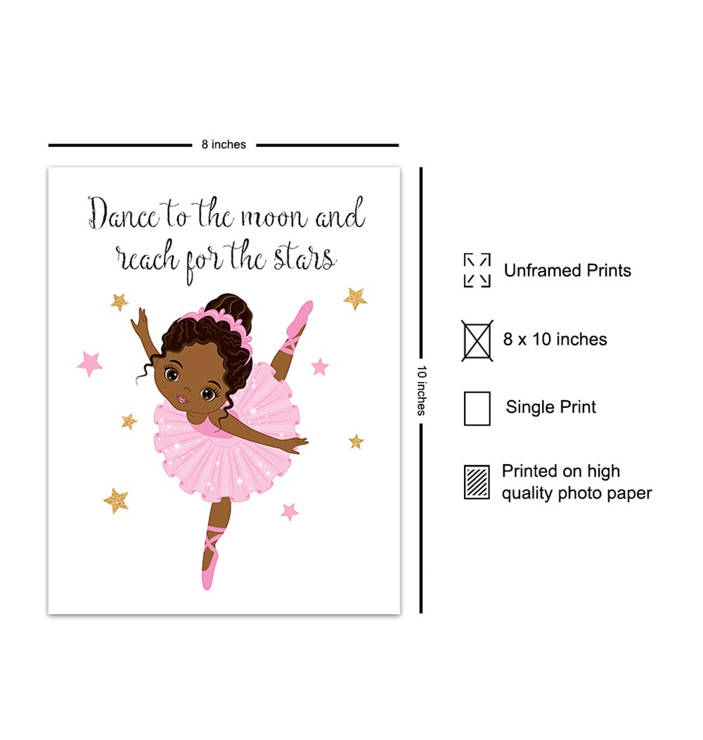 Black Wall Art for African American Girl Black Girl Gifts African American Girl Gifts - African American Wall Art - Afro Wall Art - Ballerina Wall Decor - African American Little Girls Room Decor 8x10