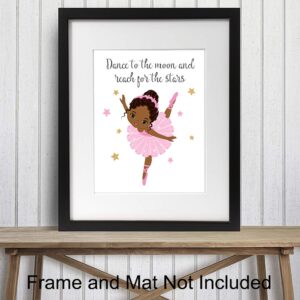 Black Wall Art for African American Girl Black Girl Gifts African American Girl Gifts - African American Wall Art - Afro Wall Art - Ballerina Wall Decor - African American Little Girls Room Decor 8x10