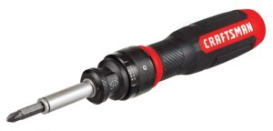 craftsman ratcheting screwdriver, speeddrive, 2” double ended bits included, handle holds up to 6 bits (cmht68129)