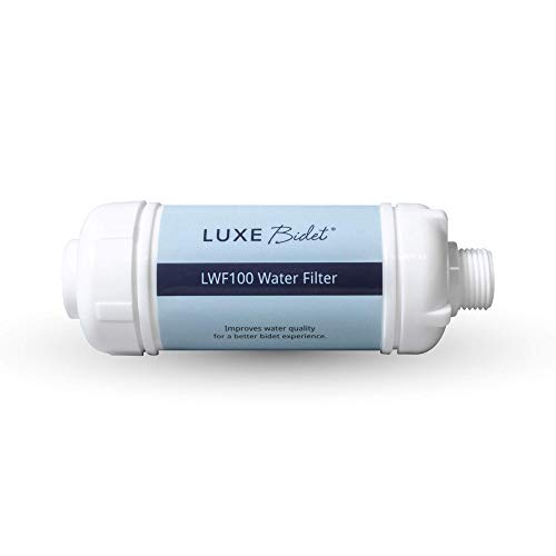 LUXE Bidet 4-in-1 Filtration Water Filter, with PP Cotton, Ion Filtration, and Calcium Salts for Chlorine Removal, with 1/2” Ends Designed to fit NEO Bidets