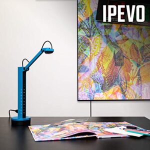 IPEVO VZ-X Wireless 8MP Document Camera, 3 Modes of Connectivity — Wi-Fi, HDMI, and USB, Compatible with Web Conferencing Software in USB Mode, Works Wirelessly with iOS, tvOS, and Android