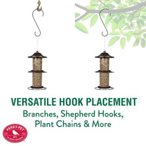 Perky-Pet 325SCOMBO-1SR Large 2-Tier Outdoor Panorama Wild Bird Feeder with Hanging Hook - 4.5 lb Seed Capacity