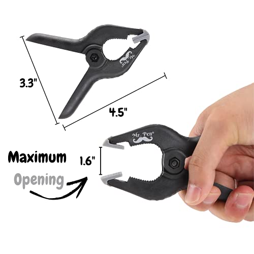 Mr. Pen- Spring Clamps, 6 Pack, 4.5 Inch, Plastic Clamps, Backdrop Clamps, Clamps Set, Clamps for Crafts, Clamps, Clamps for Backdrop Stand, Clamps for Woodworking.