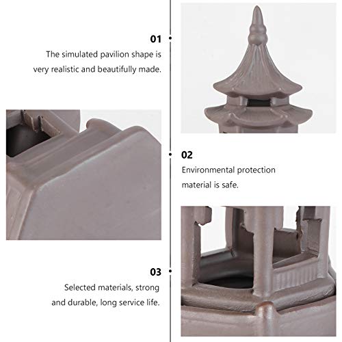 VALICLUD 1Pc Ornaments Garden Statues Ceramic Landscape Decoration Asian Decor Pagoda Zen Garden Decoration Chinese Pagoda Decor Supplies Fish Tank Ornament Ceramics Tower Incense Sticks