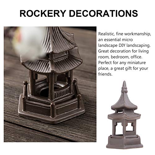 VALICLUD 1Pc Ornaments Garden Statues Ceramic Landscape Decoration Asian Decor Pagoda Zen Garden Decoration Chinese Pagoda Decor Supplies Fish Tank Ornament Ceramics Tower Incense Sticks