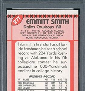 Emmitt Smith 1990 Topps Traded Football Rookie Card RC #27T Graded PSA 8