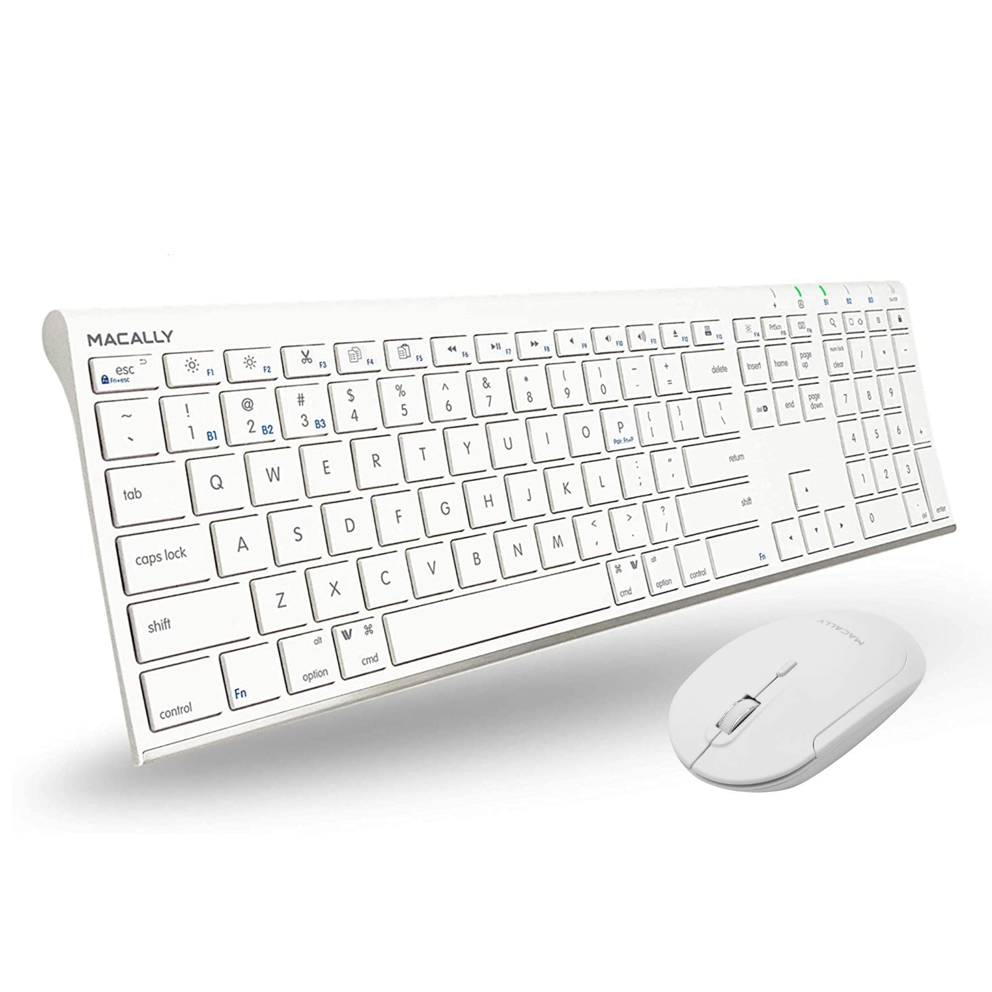 Macally Bluetooth Wireless Keyboard and Mouse Combo for Mac, Fully Apple Compatible