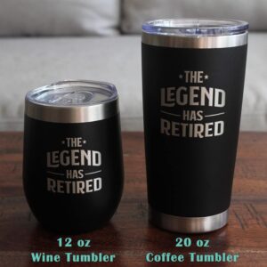 The Legend Has Retired - Whiskey Rocks Glass - Funny Retirement Gifts for Boss or Coworkers - 10.25 Oz