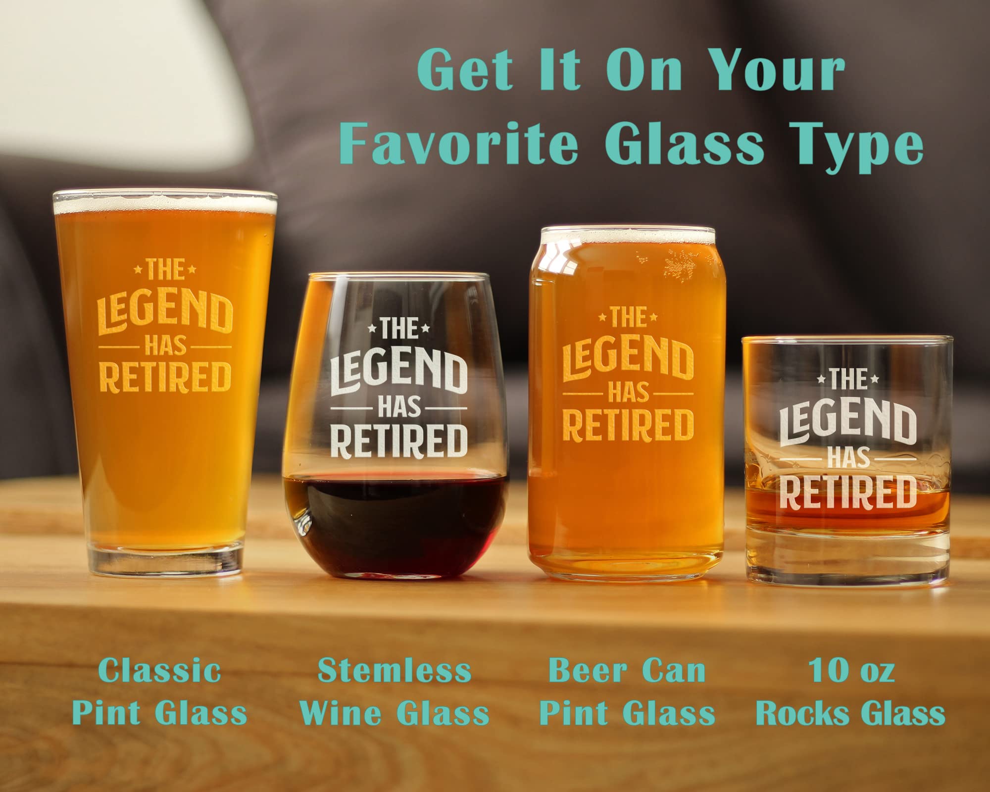 The Legend Has Retired - Whiskey Rocks Glass - Funny Retirement Gifts for Boss or Coworkers - 10.25 Oz